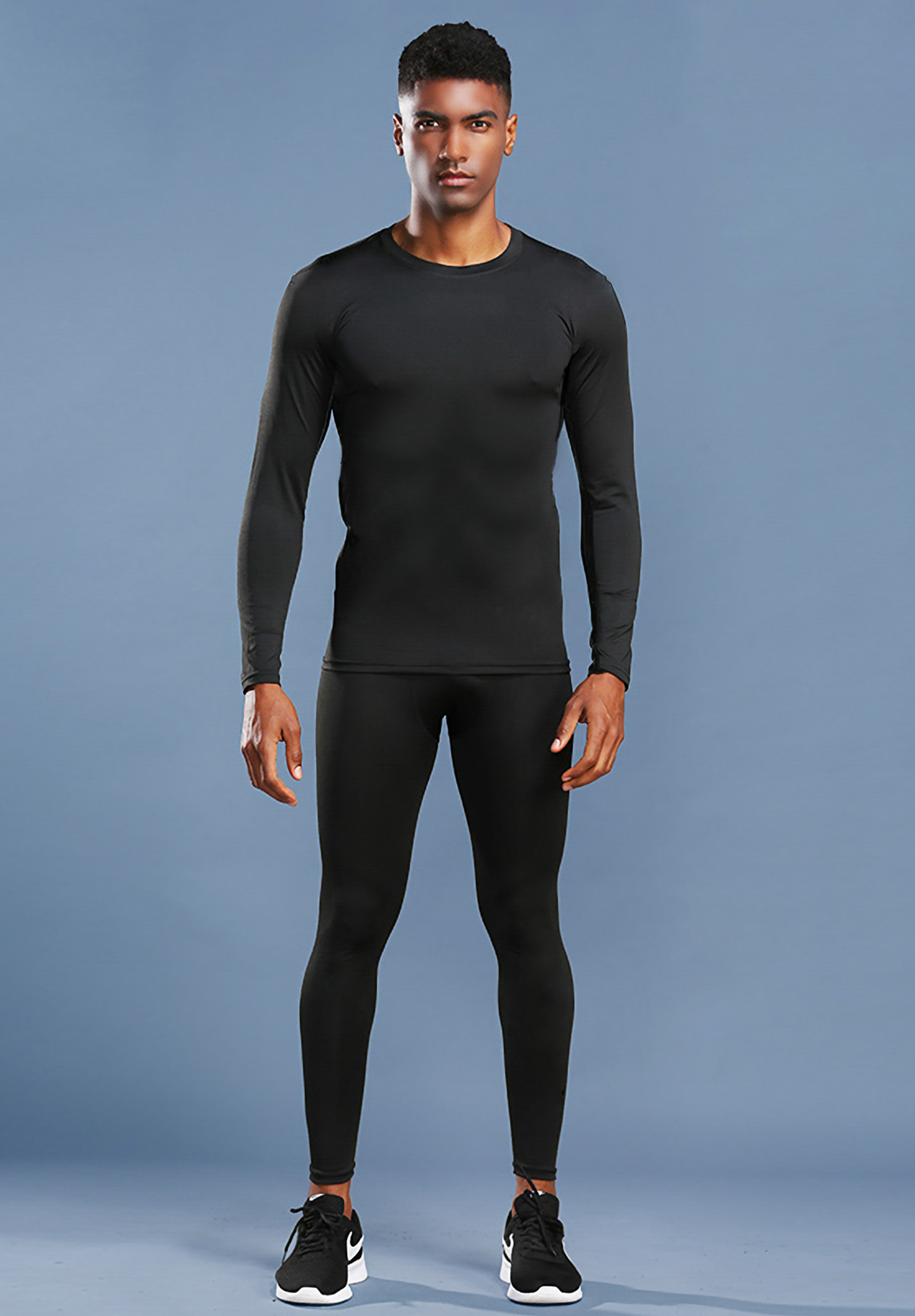 Men's Long Sleeve Compression Set: Quick Dry Moisture - Temu United