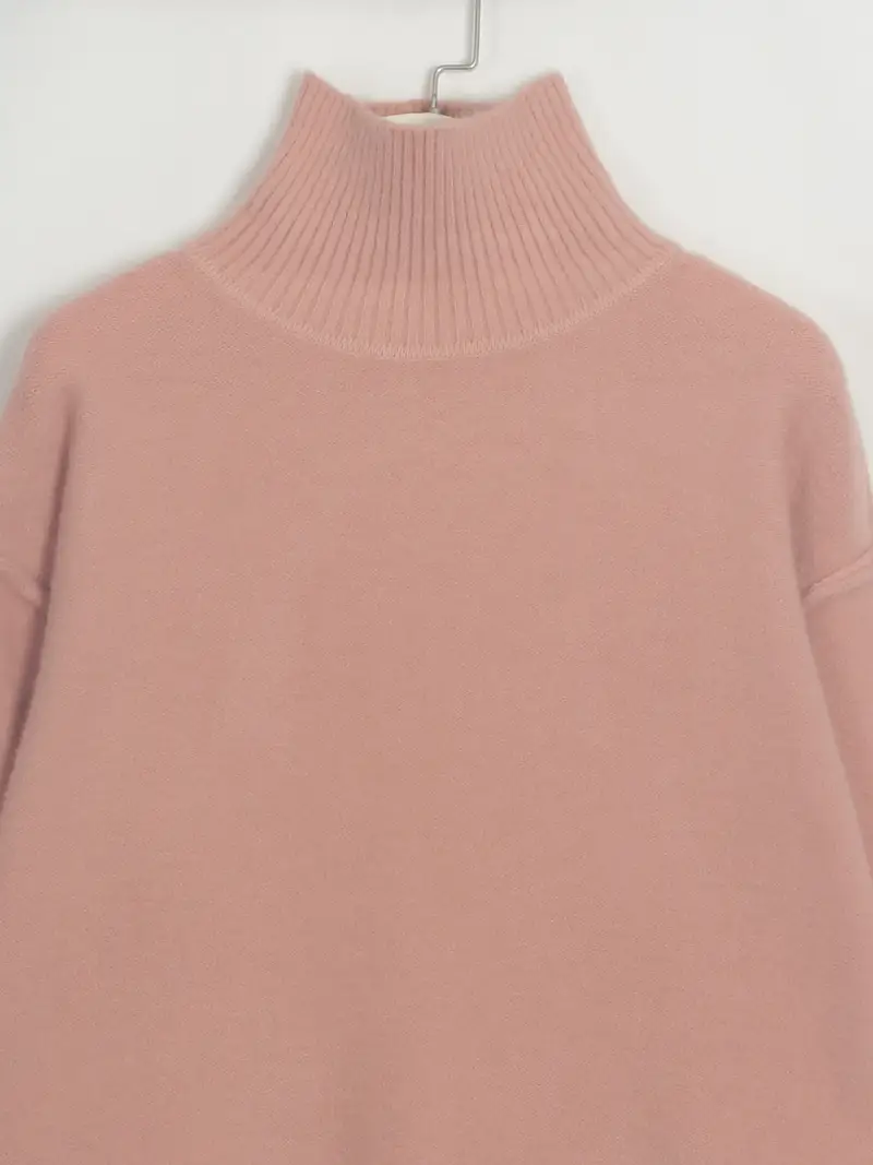Basic Solid Turtle Neck Sweater Casual Long Sleeve Sweater Temu