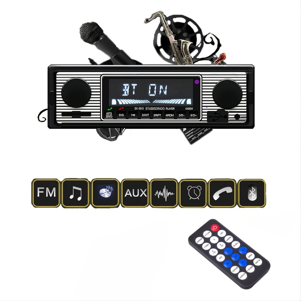 Car Radio 12v Universal Single Din Smart Bt Mp3 Player, Iso Standard ...