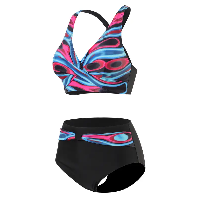 Plus Size Graphic Print Top And Panties Swimsuit Set Womens Plus Medium