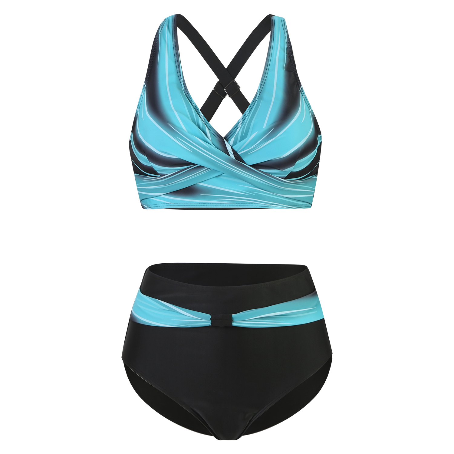 Plus Size Graphic Print Top And Panties Swimsuit Set Womens Plus Medium