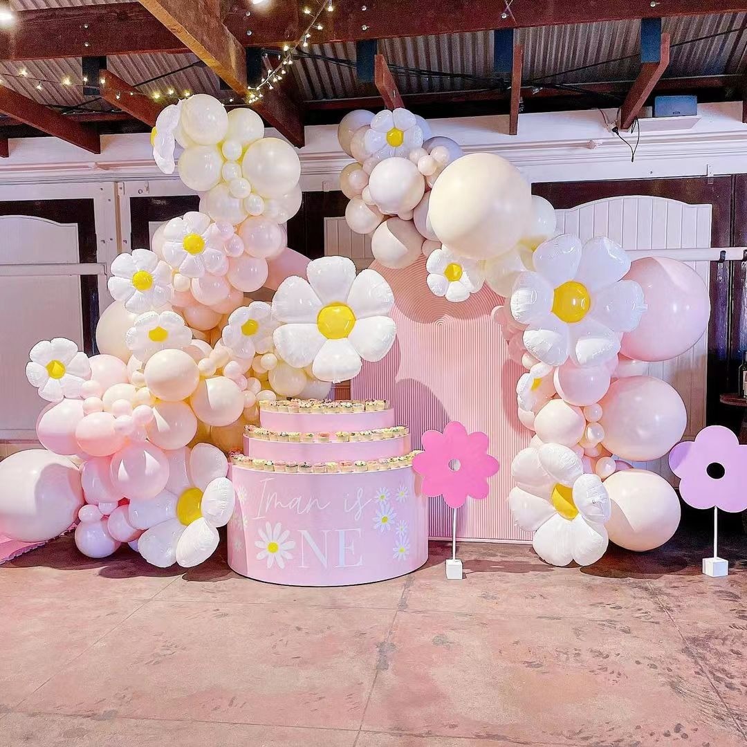 85pcs Small Daisy Aluminum Film Balloon Egg Flower Balloon Birthday ...