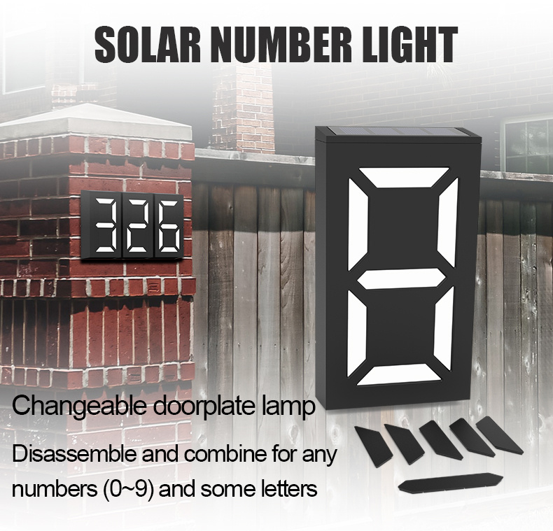 Led Solar Number Light Doorplate Garden Yard Building Door - Temu