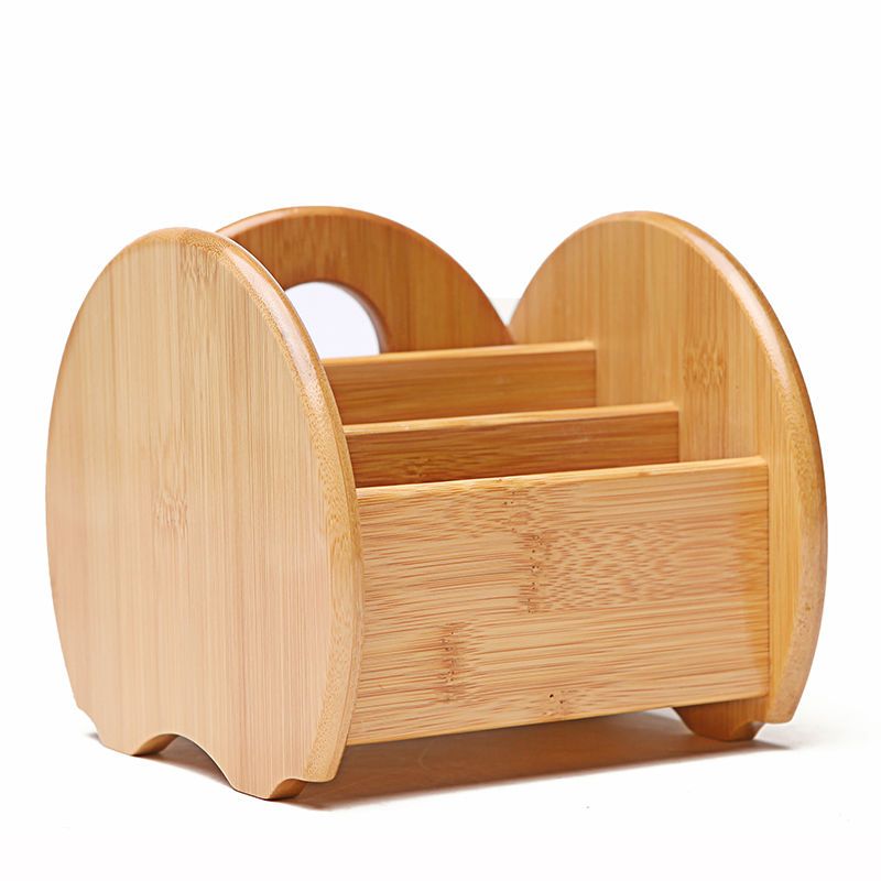 1pc Bamboo Remote Control Storage Box Living Room Desktop Storage ...