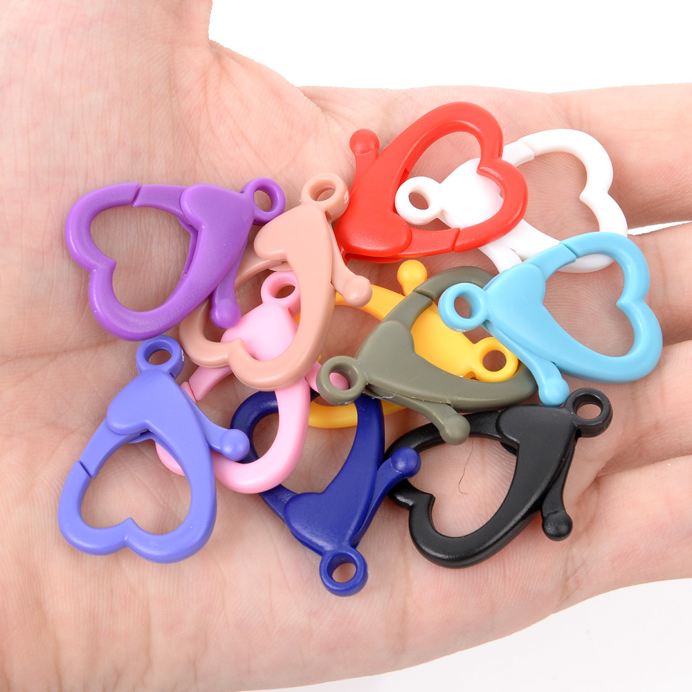 Heart shaped Plastic Lobster Clasp Jewelry Findings Colorful - Temu ...