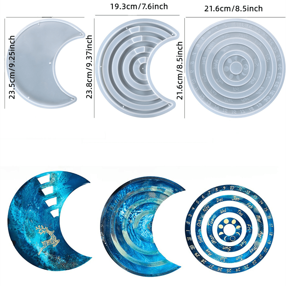 Stampi In Resina Calendario Lunare Perenne 3 Pezzi Stampi In - Temu Italy