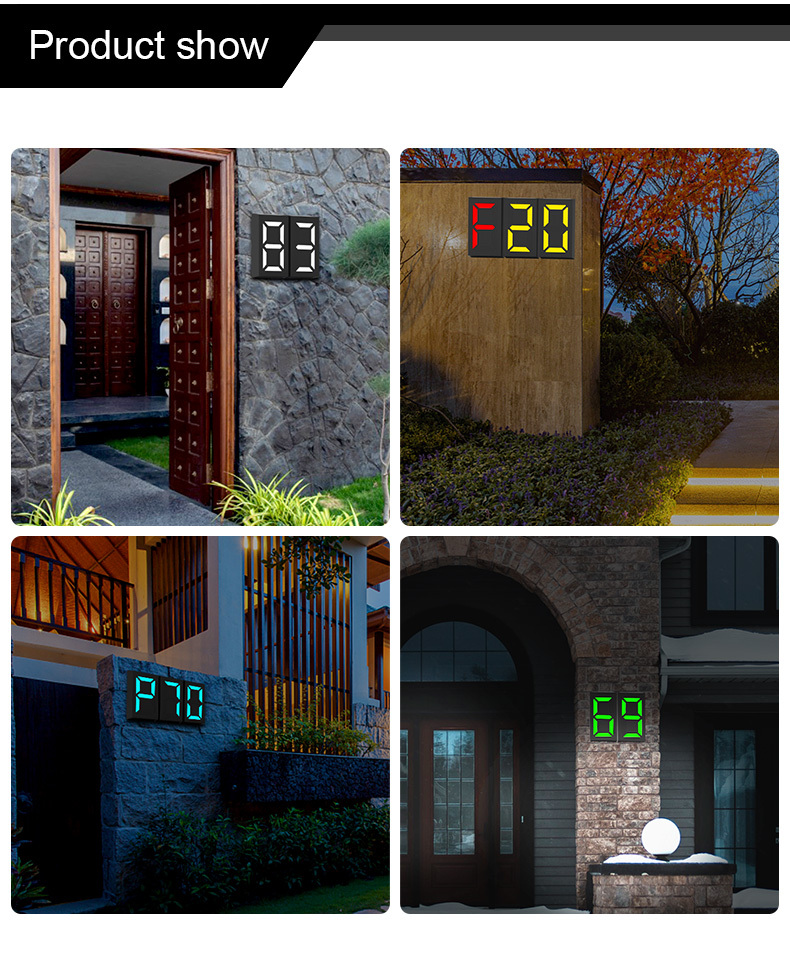Led Solar Number Light Doorplate Garden Yard Building Door - Temu