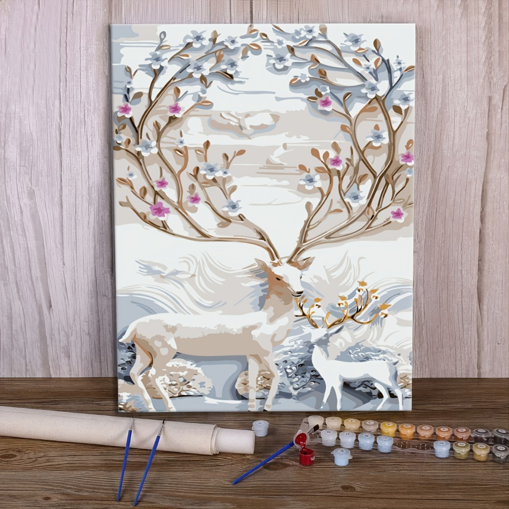 1pc Lucky Deer Diy Coloring Paint By Number Tools Picture Beautiful ...