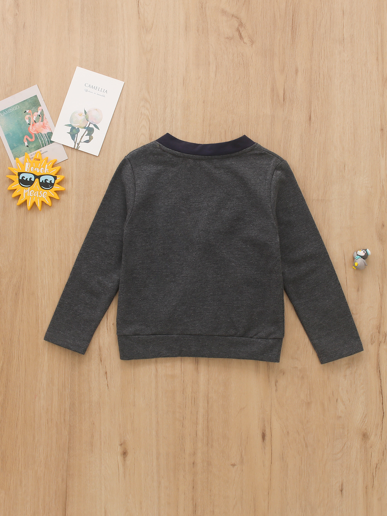 Kids Long Sleeve Button Pocket Knit Cardigan Casual College - Temu ...