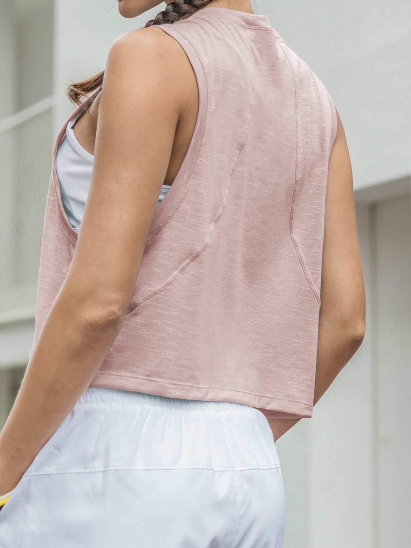 Solid Color Sleeveless Yoga Fitness Tank Top Loose Slimming - Temu ...