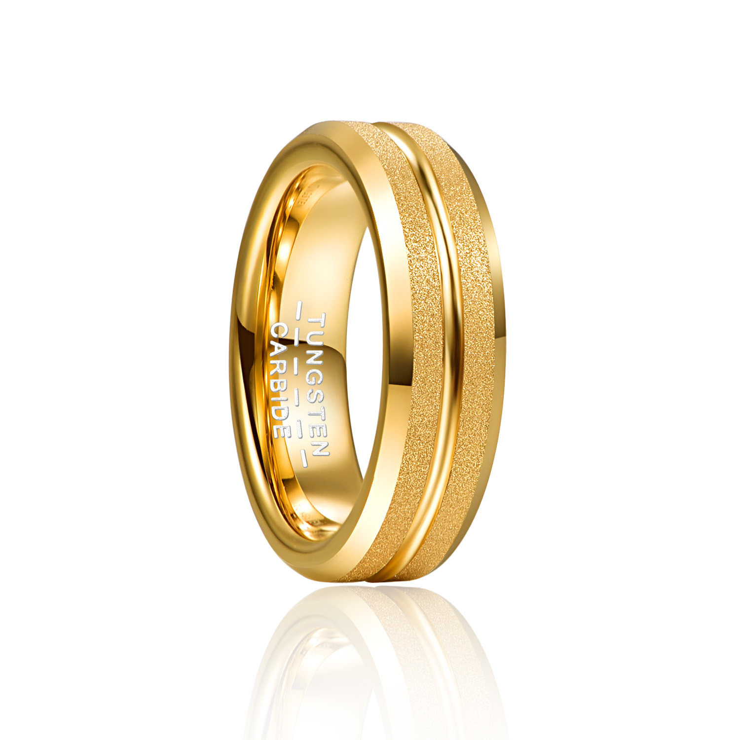 Men's Tungsten Ring Matte Finish Beveled Grooved Comfort Fit - Temu ...