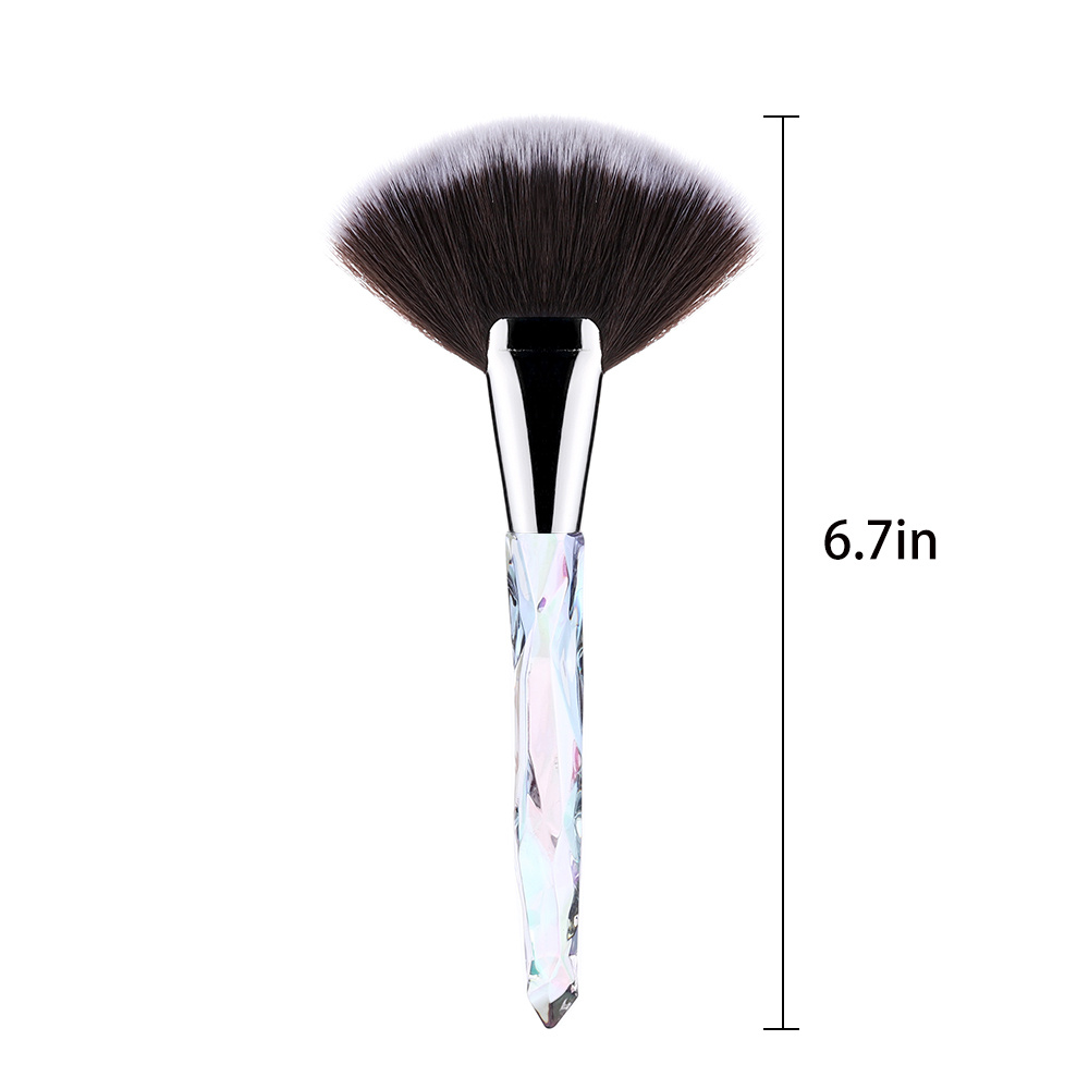 Makeup Brush Crystal Handle Large Size Fan Shaped Multi - Temu