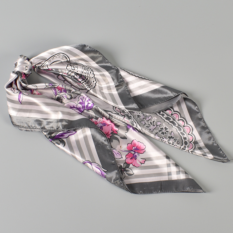 print flower scarf bandana women's silk head scarf - {region_name}
