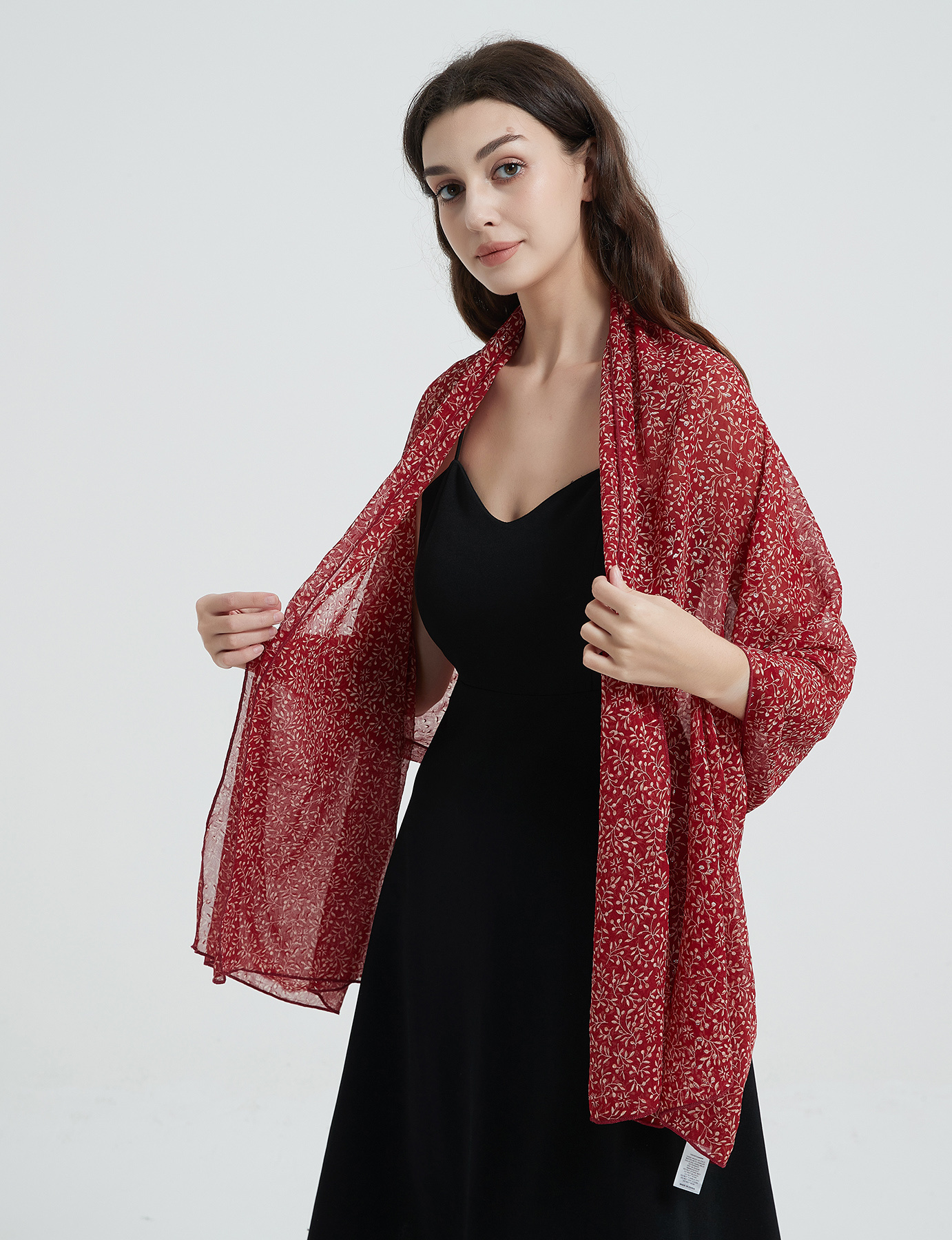 Large Printed Shawl Scarf Women Shimmer Light Chiffon Scarf - Temu New ...