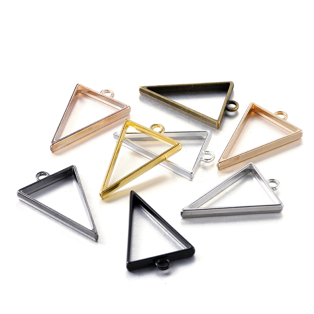 Alloy Triangle Heart Geometric Hollow Frame Pendant Charm Uv - Temu United
