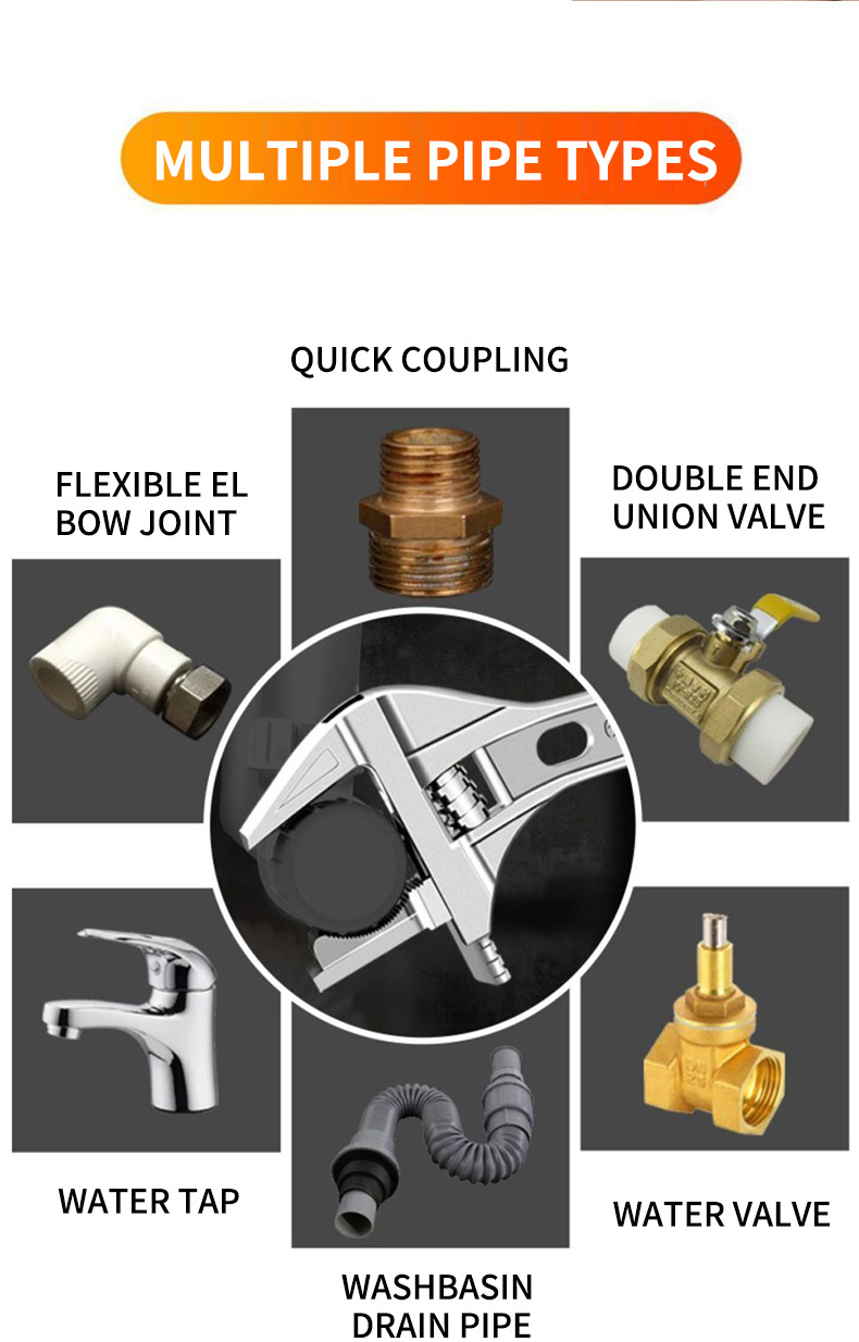 sanitary wrench tool movable short handle large opening - Temu Australia
