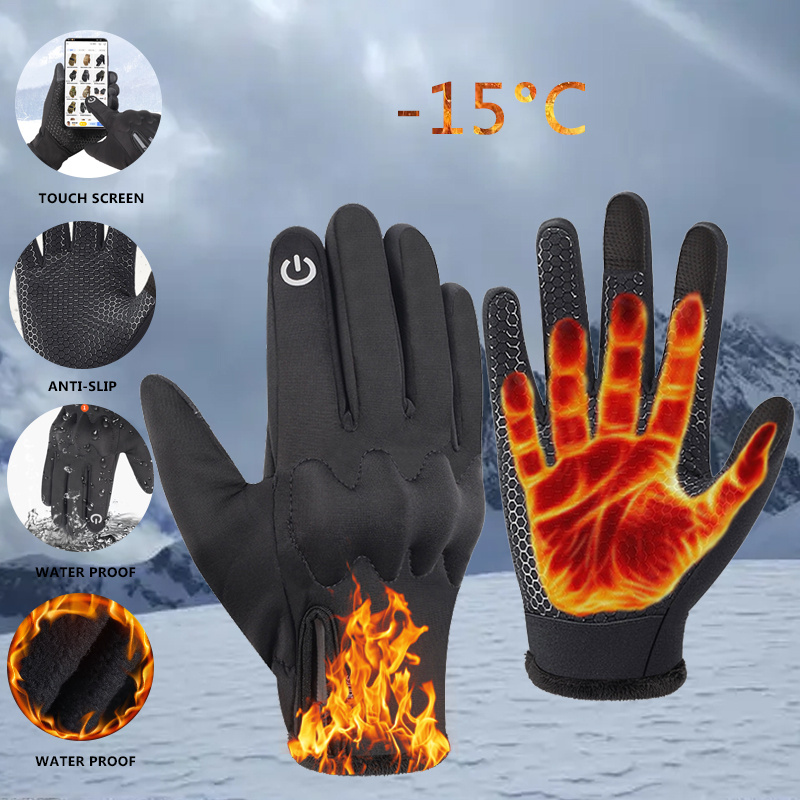 Winter Anti Slip Full Finger Gloves For Cycling Skiing Outdoor Hiking ...