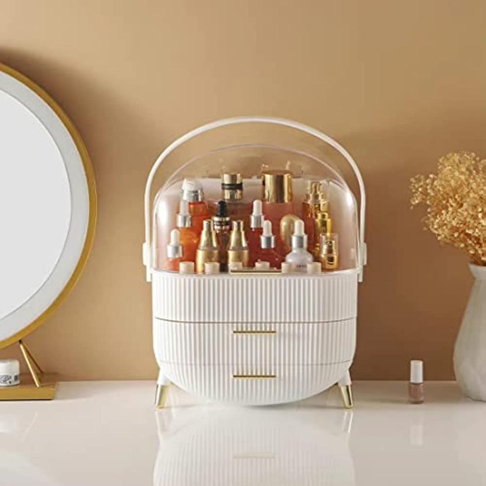 Makeup Storage Organizer, Cosmetics Display Case With 2-layer Storage ...