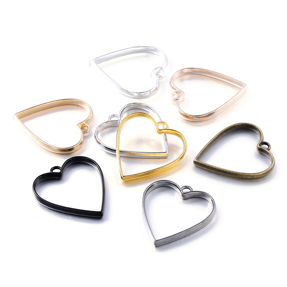 Alloy Triangle Heart Geometric Hollow Frame Pendant Charm Uv - Temu United