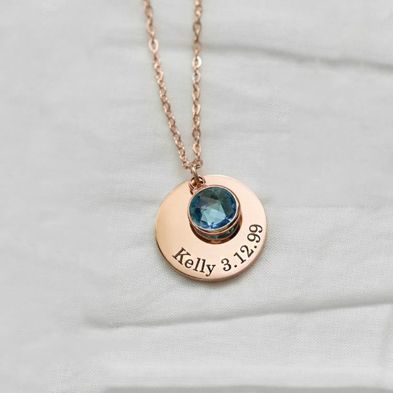 Twelve Birthstone Personalized Custom Necklace Stainless - Temu Australia