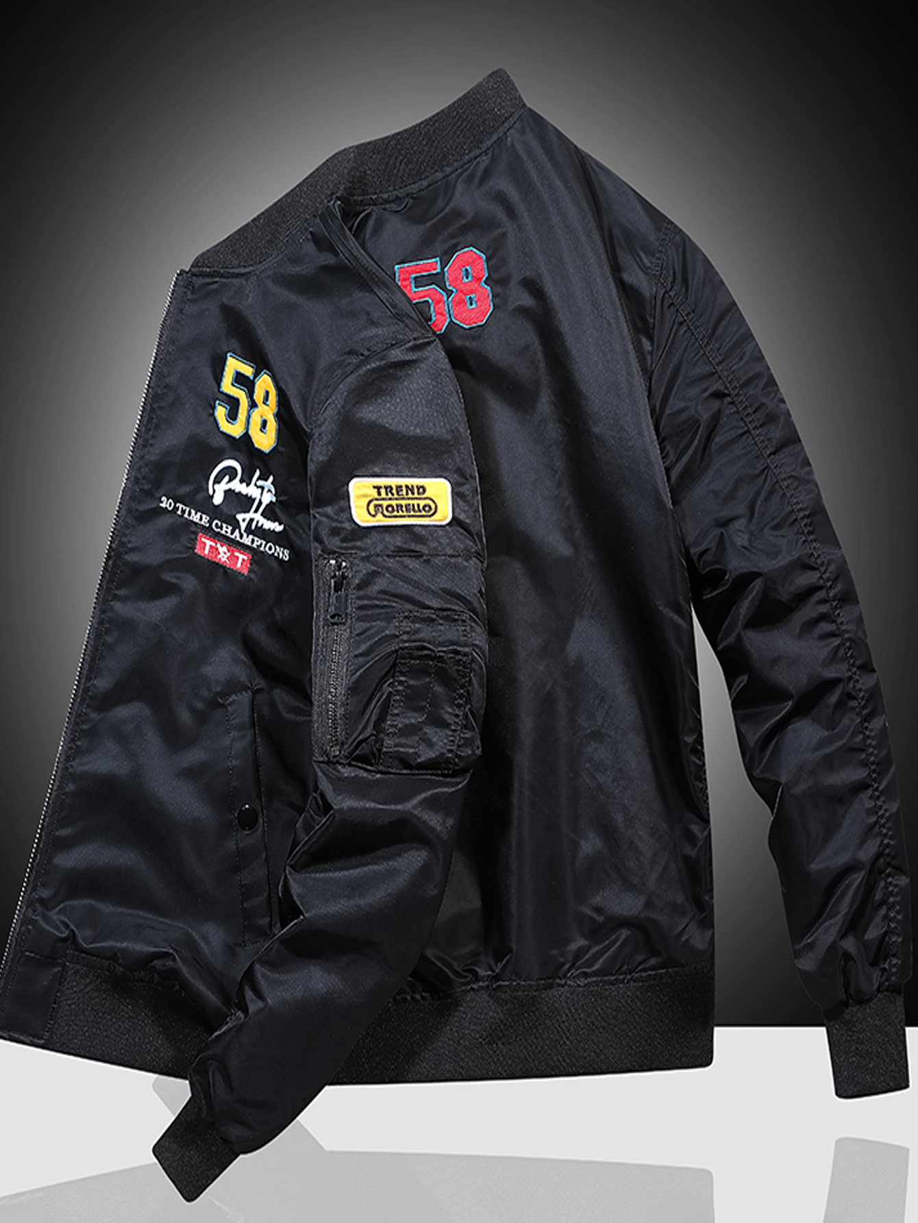 Spring Autumn Men's Slim Nylon Flight Suit Jacket Casual - Temu