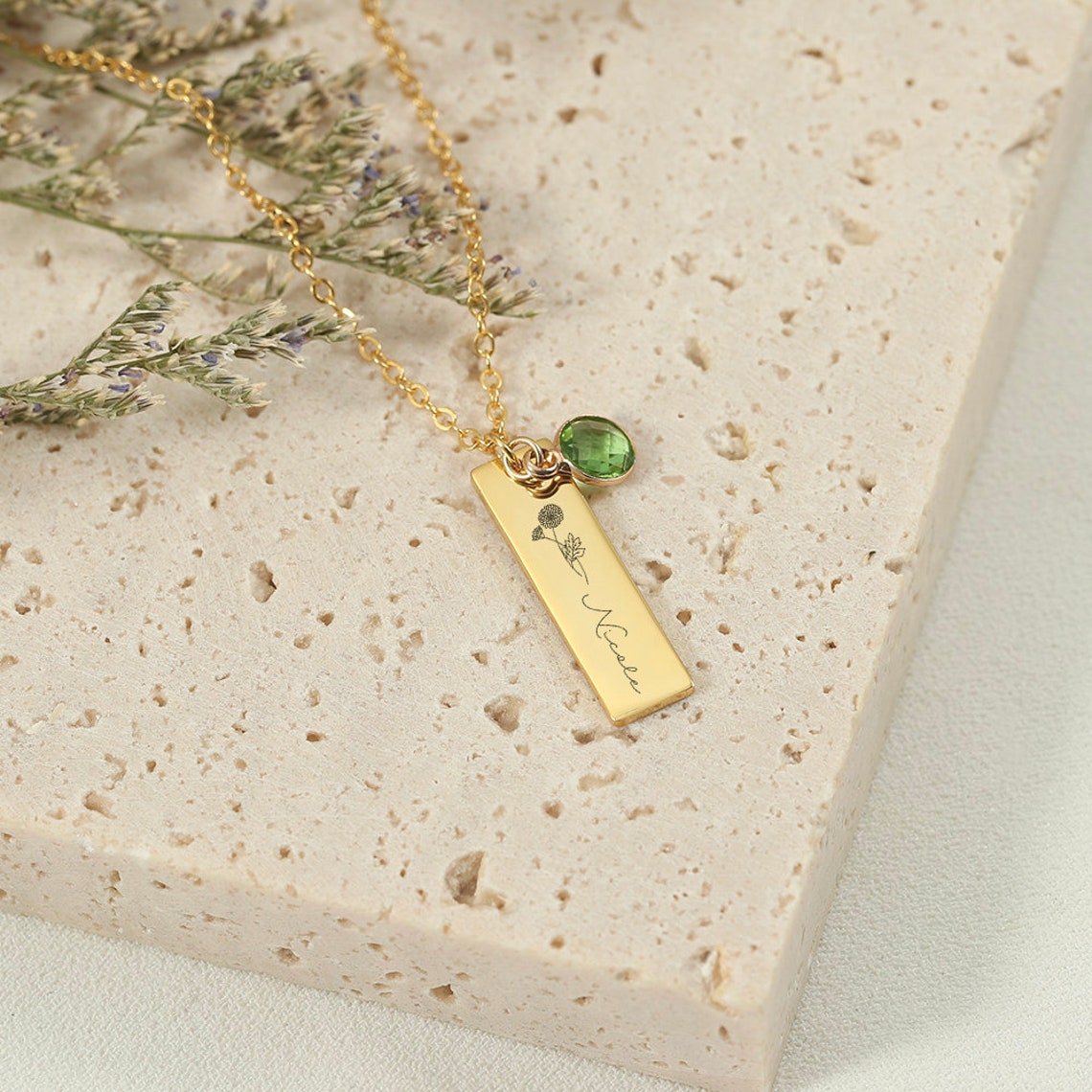 Personalized Birthstone Stainless Steel Necklace Friend - Temu Canada