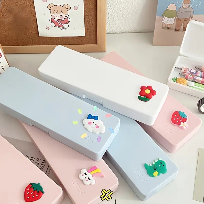 Cute Cartoon Matte Pencil Box, Girl's Heart Pencil Box, Creative Multi ...