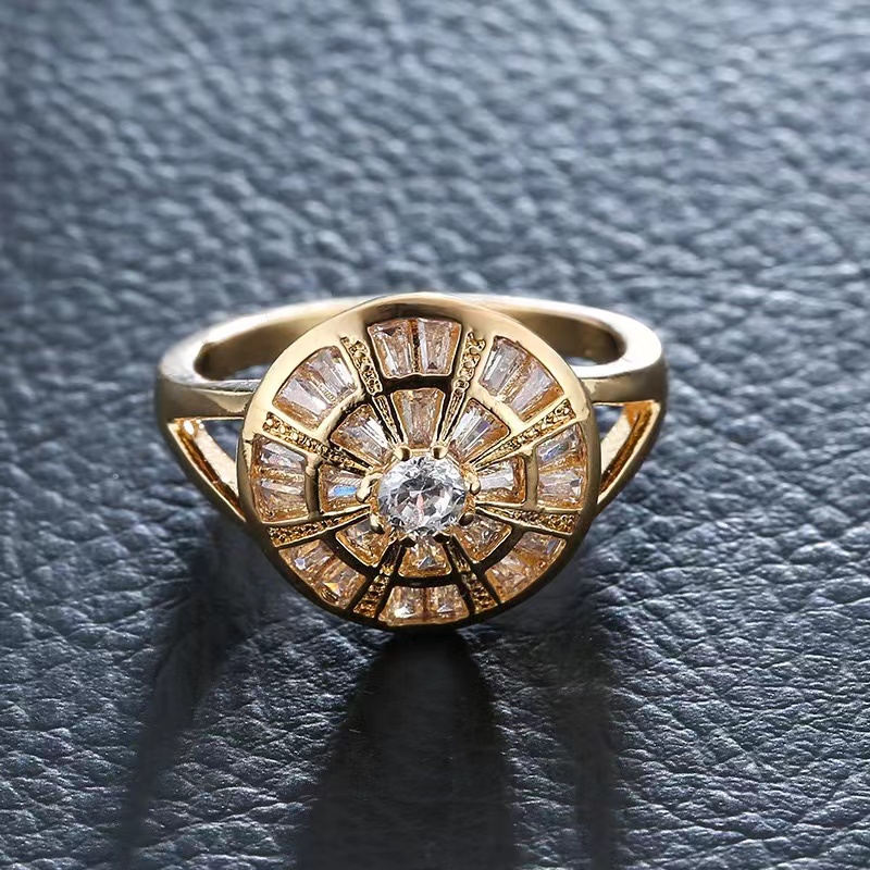 Exaggerate 18k Gold Plated Zircon Ring For Women Wedding - Temu United ...