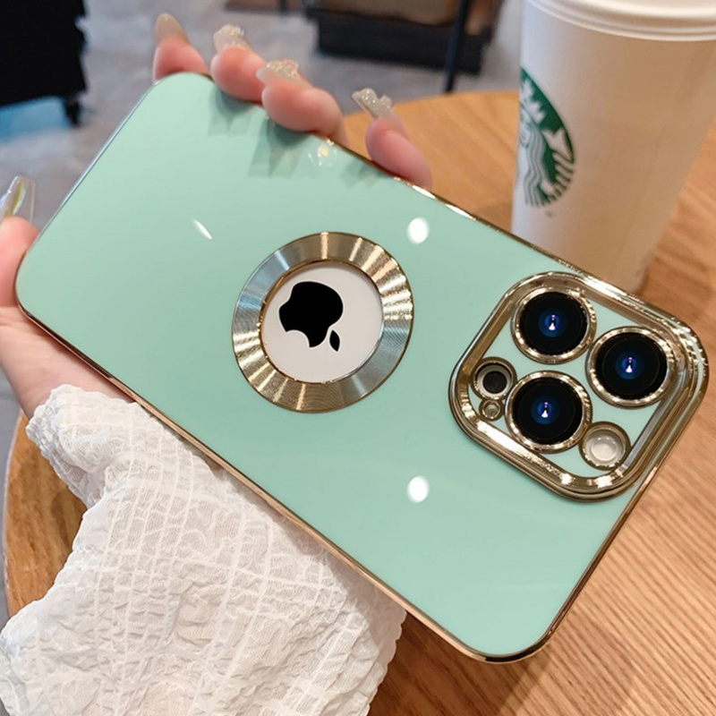 Luxury Plating Logo Hole Soft Silicone Phone Case For - Temu United Kingdom