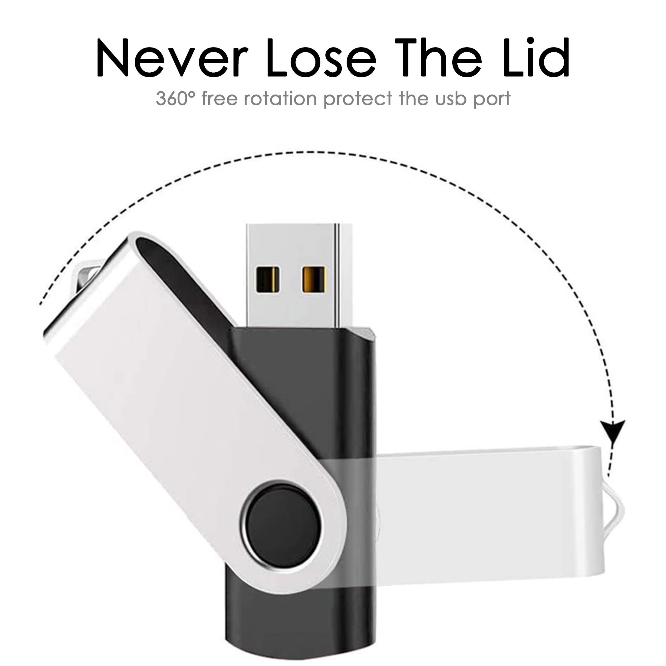 5 Packs Mix Color Usb 2 0 Swivel Usb Flash Drives Metal Thumb Drive ...