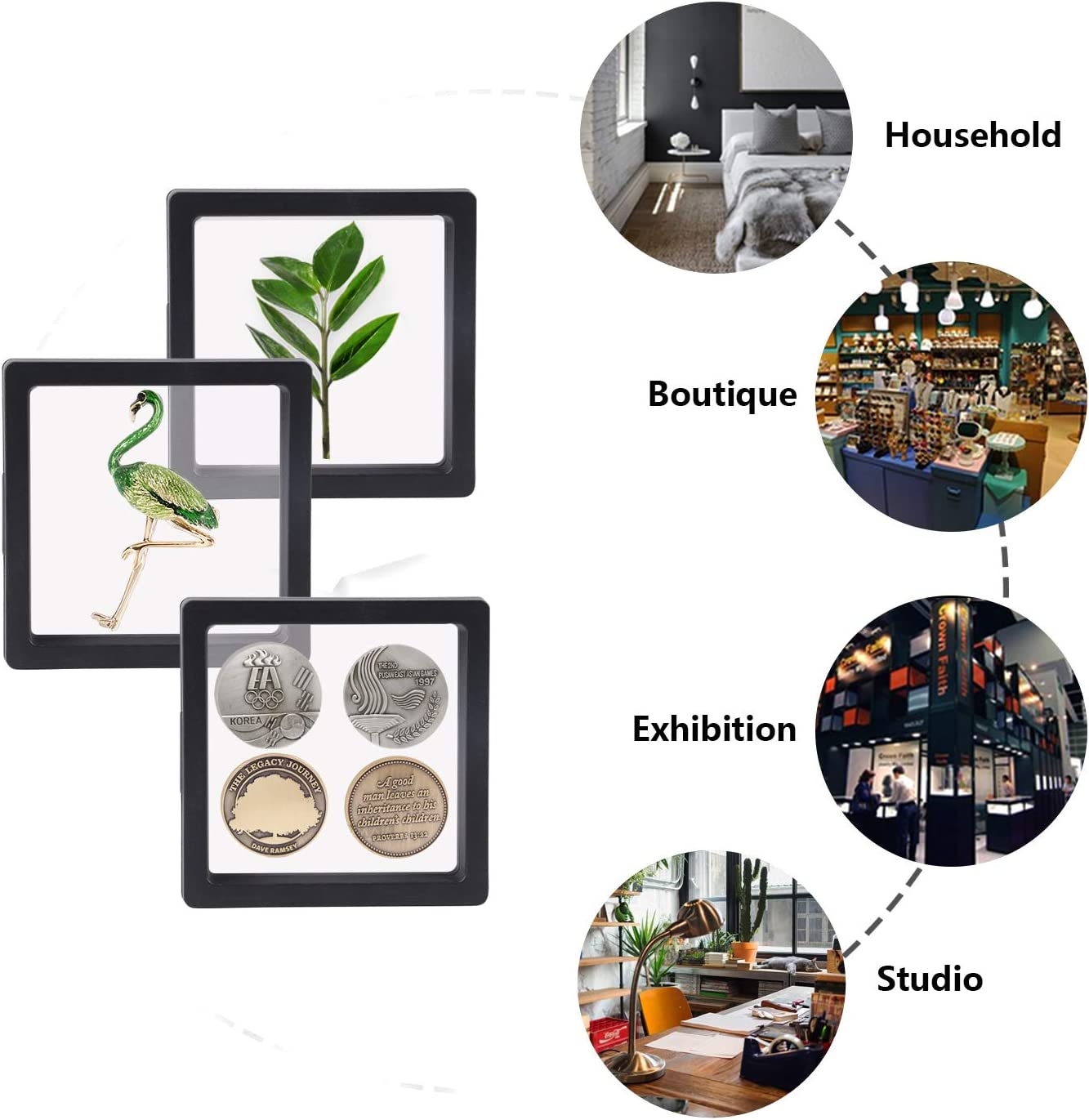 3d Floating Display Case Black Transparent Floating Frame - Temu