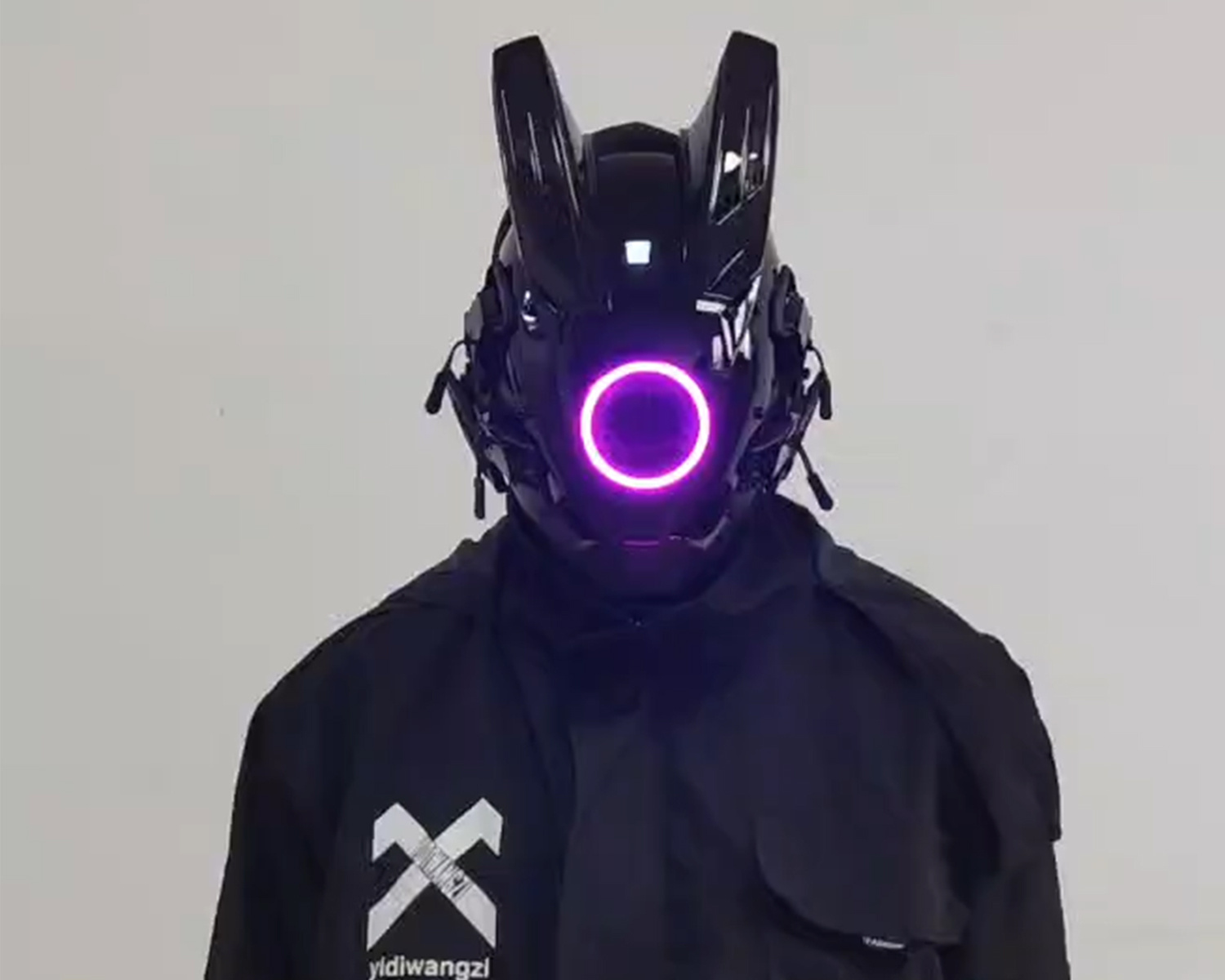 Personalised Luminous Cyberpunk Mask Cosplay Photography - Temu Canada