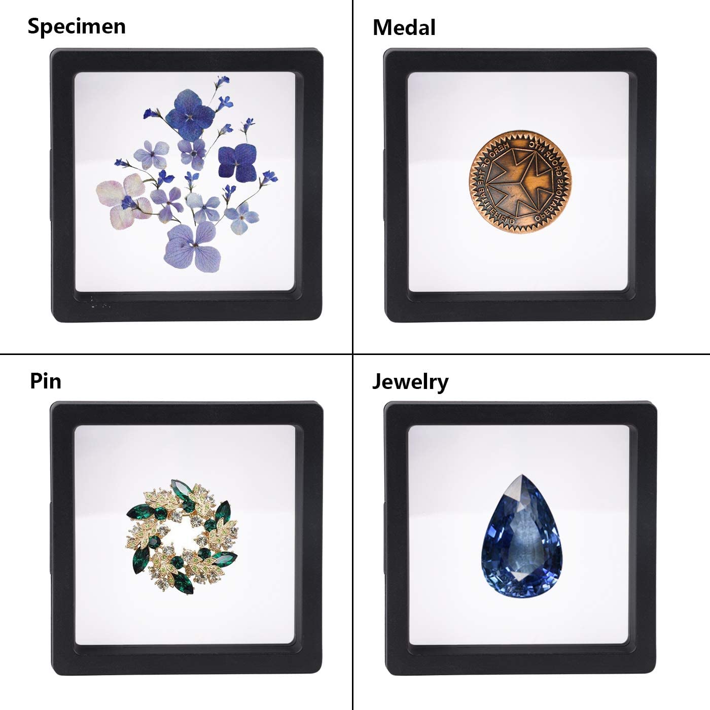 3d Floating Display Case Black Transparent Floating Frame - Temu