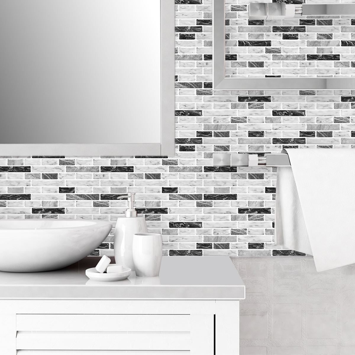 Kitchen Backsplash Peel Stick Tile Sticker Bathroom Marble - Temu