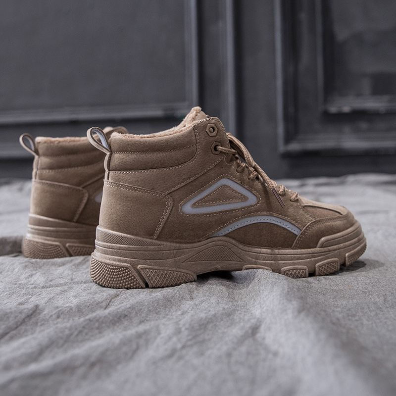 Round Toe Lace Calf Boots Warm Plush Inner Platform Suede - Temu United ...