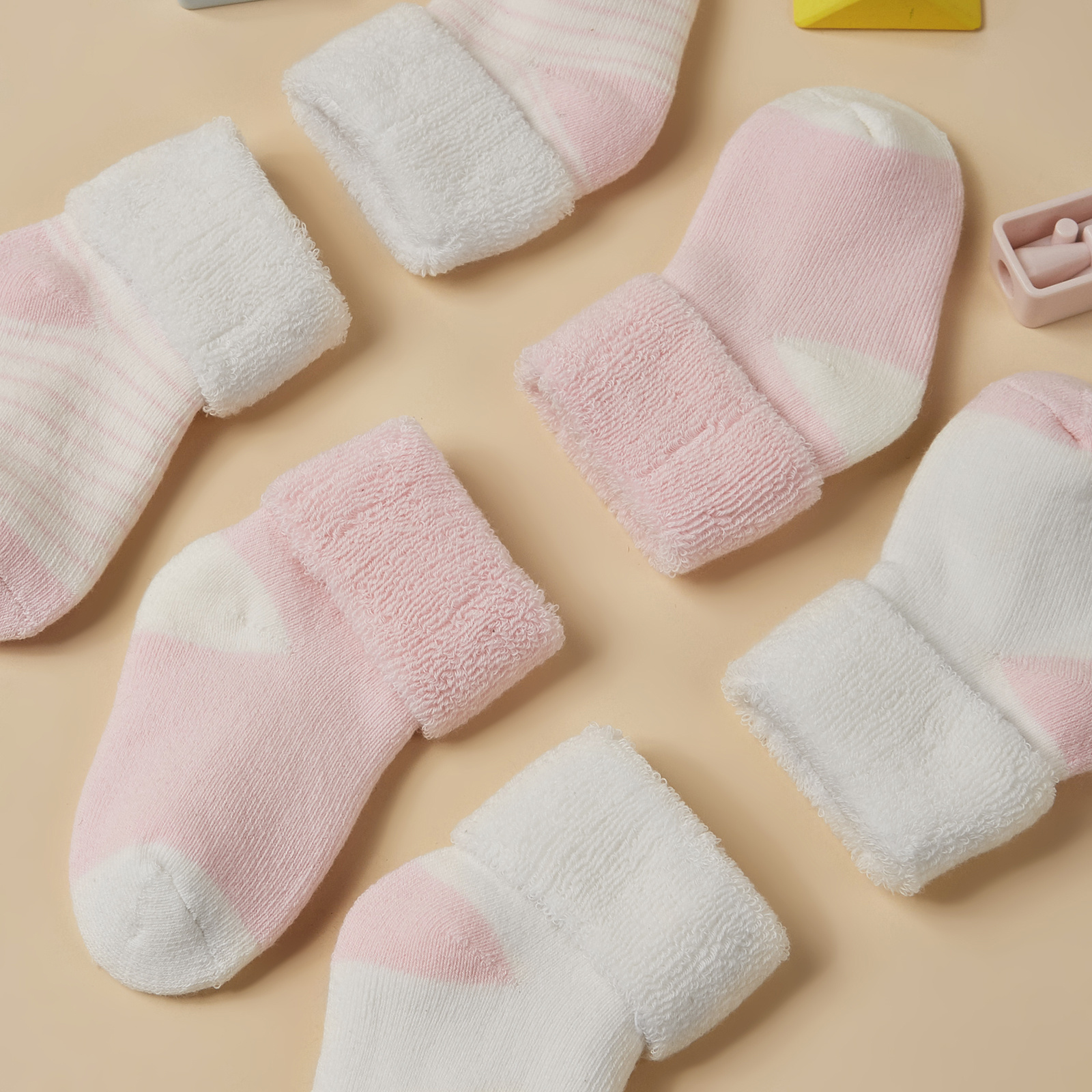 Newborn Baby Striped Plush Warm Socks Boys Girls - Temu Australia