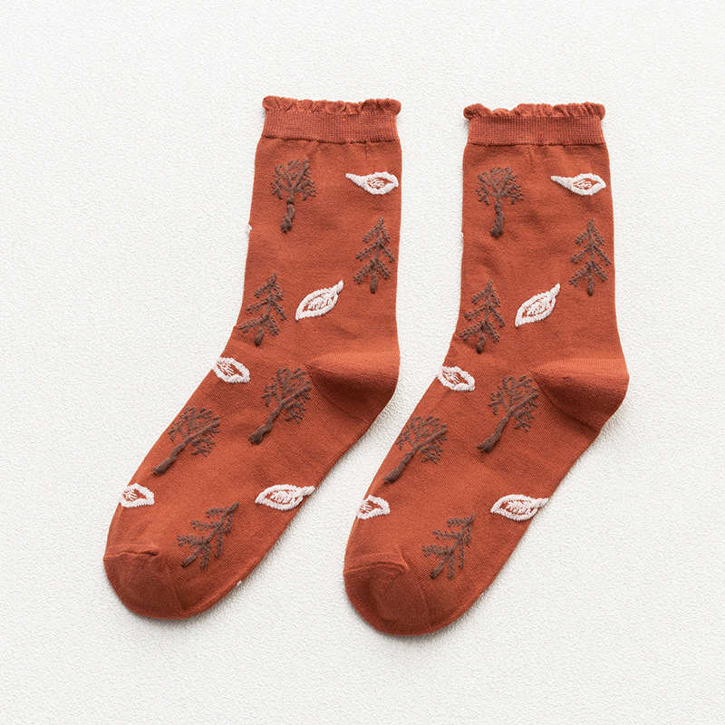 Spring Autumn Vintage Lacy Socks Cute Floral Cartoon Print - Temu Australia