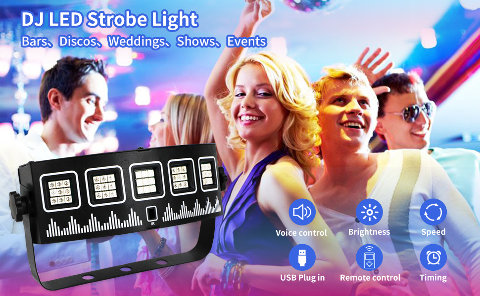 Led Mixed Flashing Stage Lights Remote Sound Activated Disco - Temu