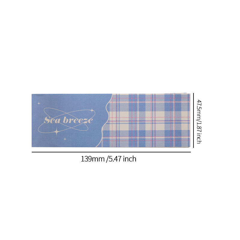 200pcs/pack Plaid Note Book Mousse Cream Series Simple Plaid Stripe ...