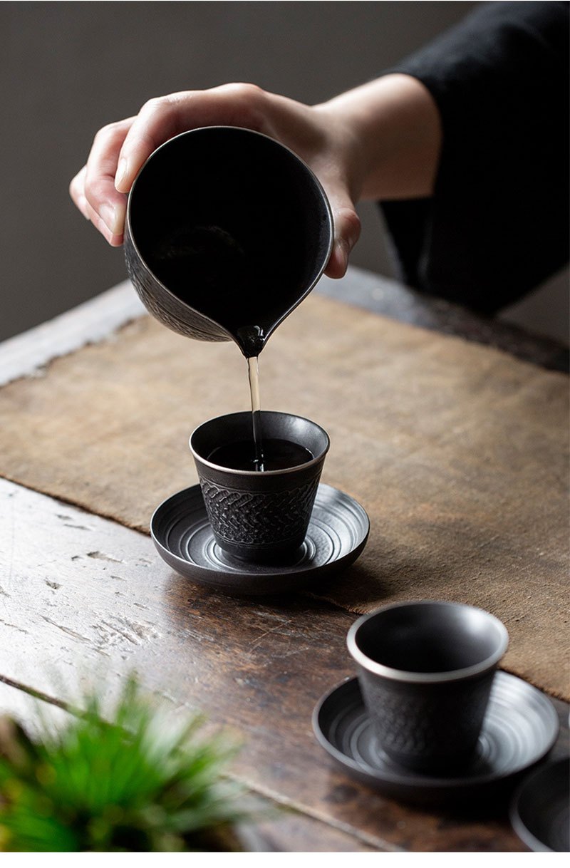 Handmade Japanese Style Jump Knife Pattern Tea Cup Elegant Ceramic Tea ...