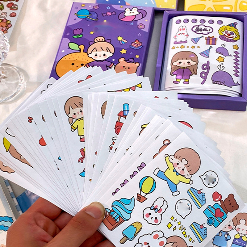 50 Pcs Washi Stickers Set Kawaii Cartoon Sticker Set Cute Sweet ...