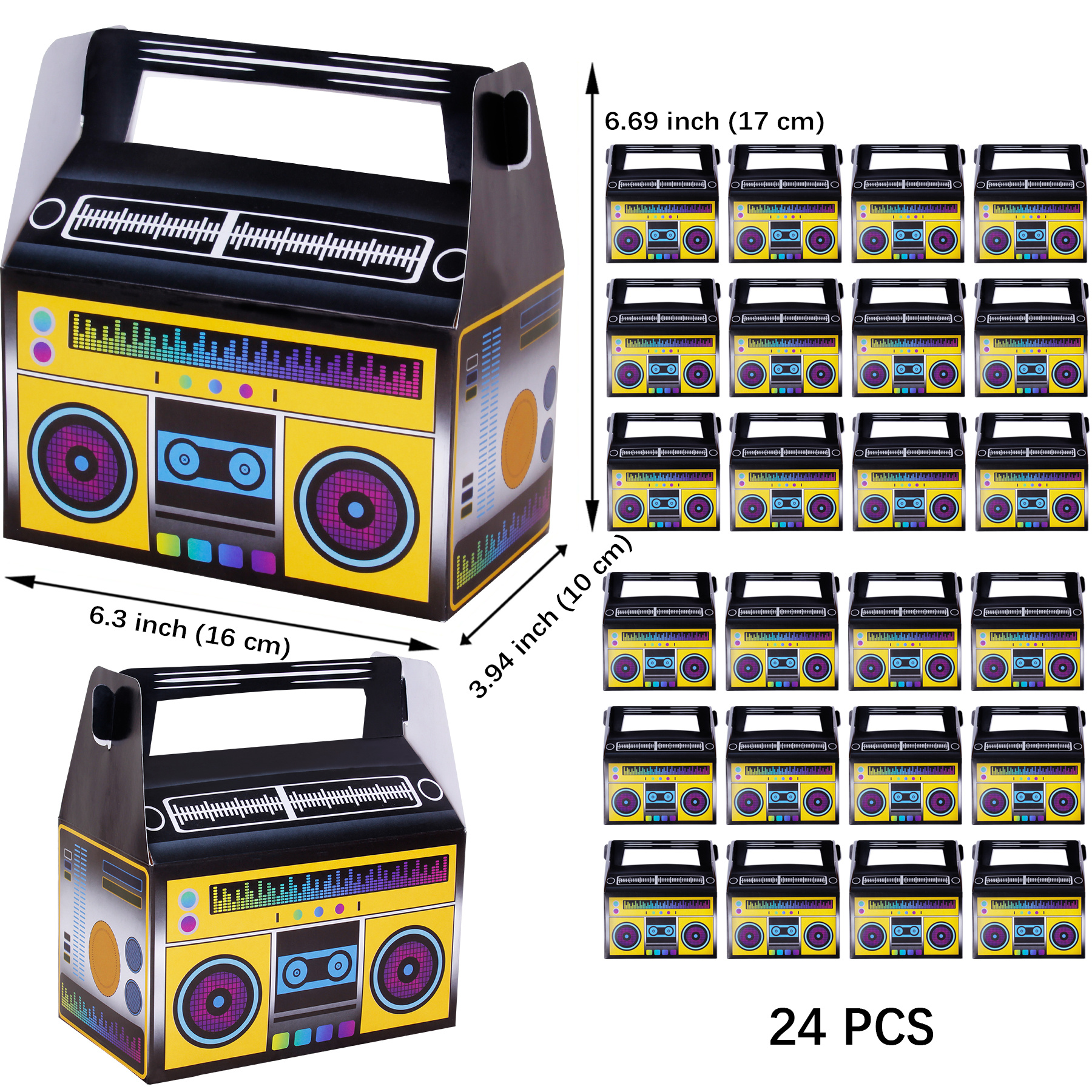 Black Music Radio Boom Gift Boxes Baby Shower Birthday - Temu