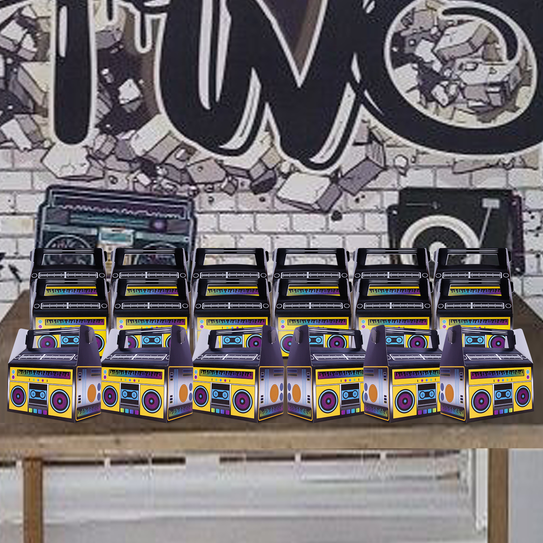 Black Music Radio Boom Gift Boxes Baby Shower Birthday - Temu