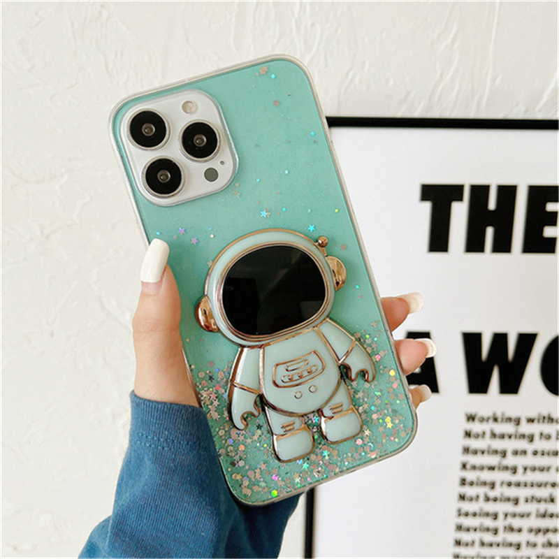 Glittering Astronaut Bracket Mobile Phone Case - Temu United Kingdom