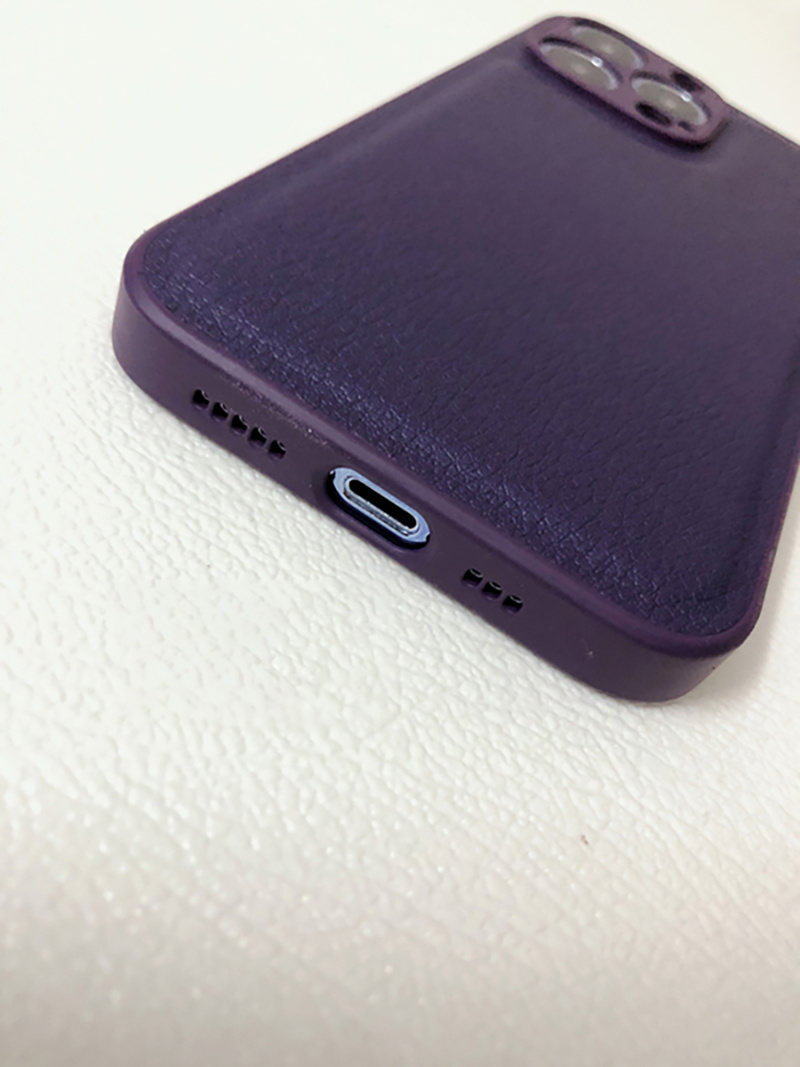 Dark Purple Luxury Leather Texture Shockproof Phone Case - Temu Australia