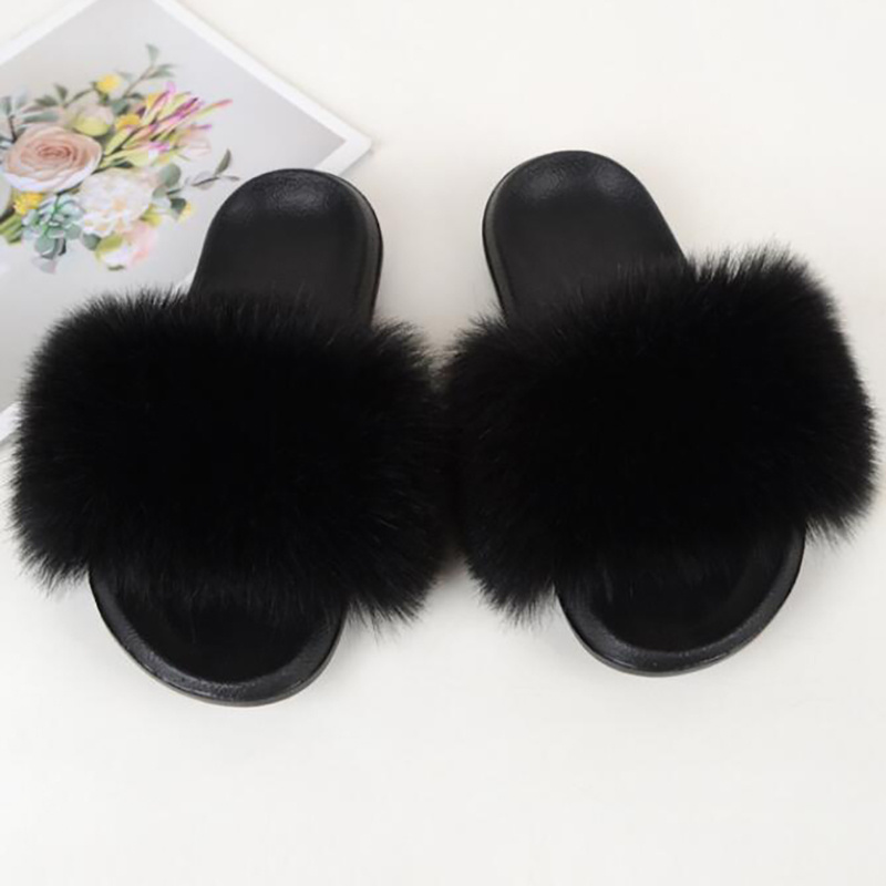 Fluffy slippers slides store
