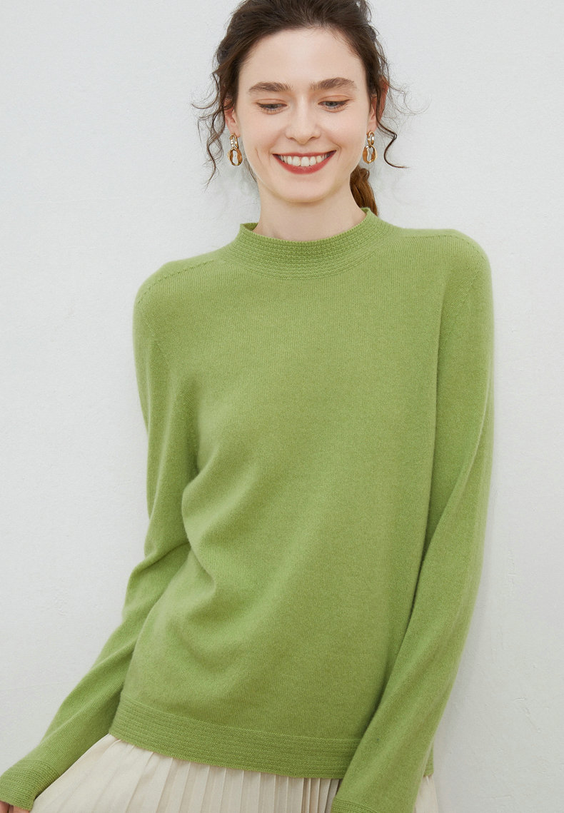 Basic Solid Stand Collar Sweater Casual Long Sleeve Sweater - Temu ...