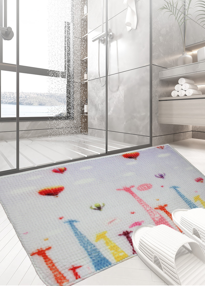 Bathroom Mat Giraffes Absorbent Printed Chenille - Temu Australia