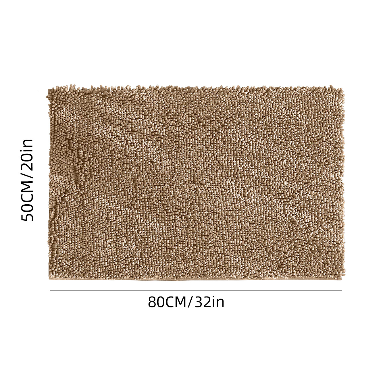 1pc Non Slip Shaggy Tpr Bottom Chenille Soft Microfibers Bath Mat For ...