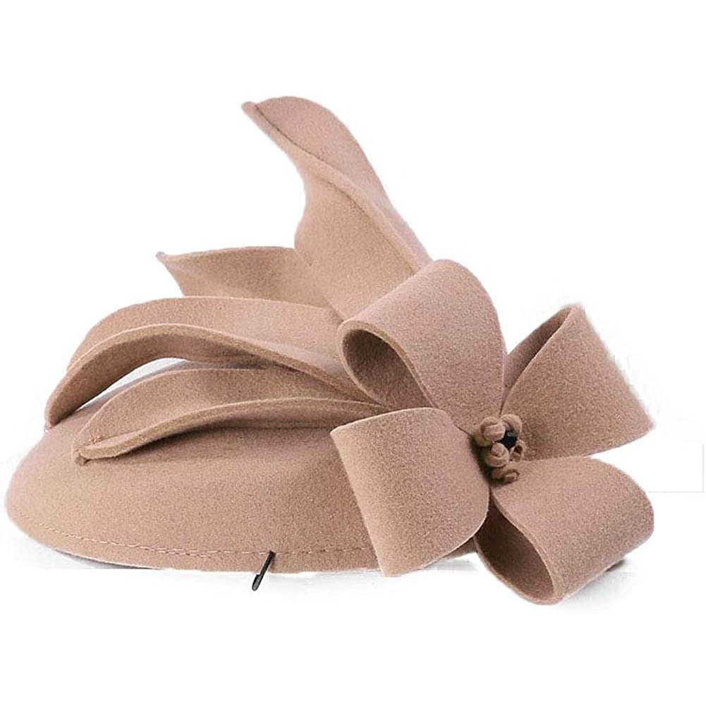 Elegant Wool Wedding Felt Hat Solid Color Fascinator - Temu Netherlands